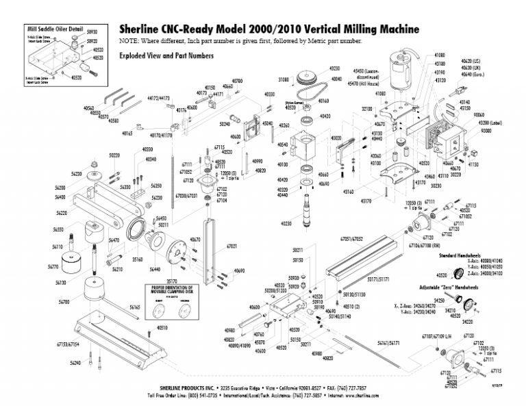 2000 CNC-Ready Exploded View – Sherline Products
