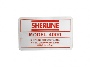 Lathe Mylar Label - Sherline Products