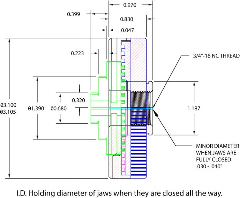 2.5" 3-Jaw Chucks - Various Thread - Sherline Products