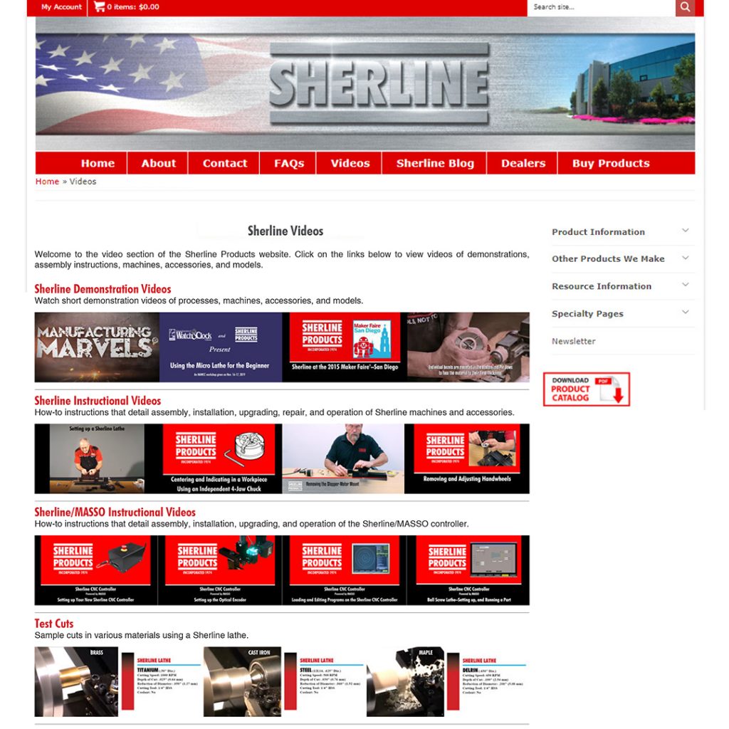 NEW Video page layouts - Sherline Products