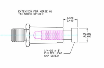 Morse #1 Taper Tailstock for Pen Makers - Sherline Products